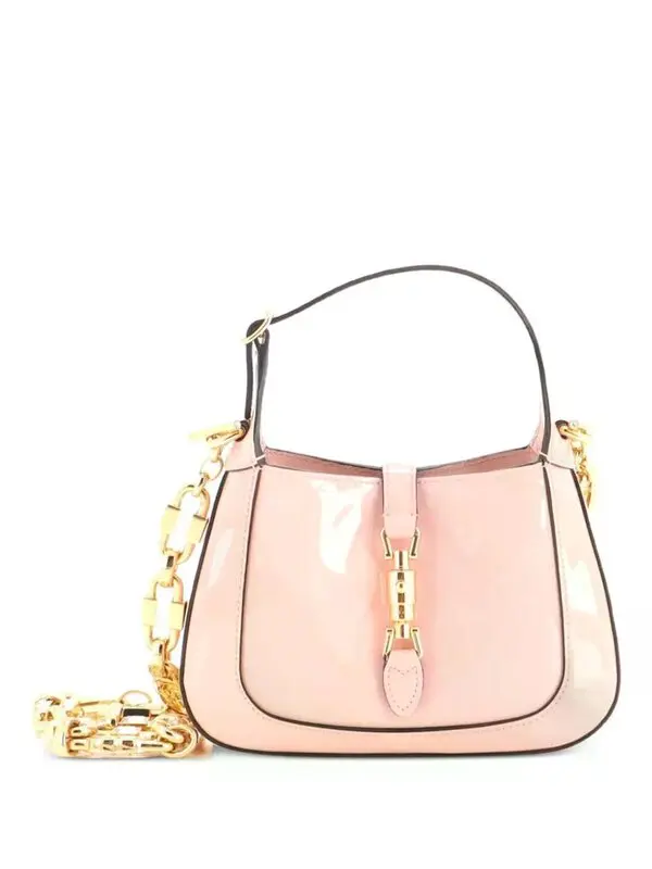 Gucci Jackie 1961 Chain Hobo Patent Mini Shoulder Bag - Pink