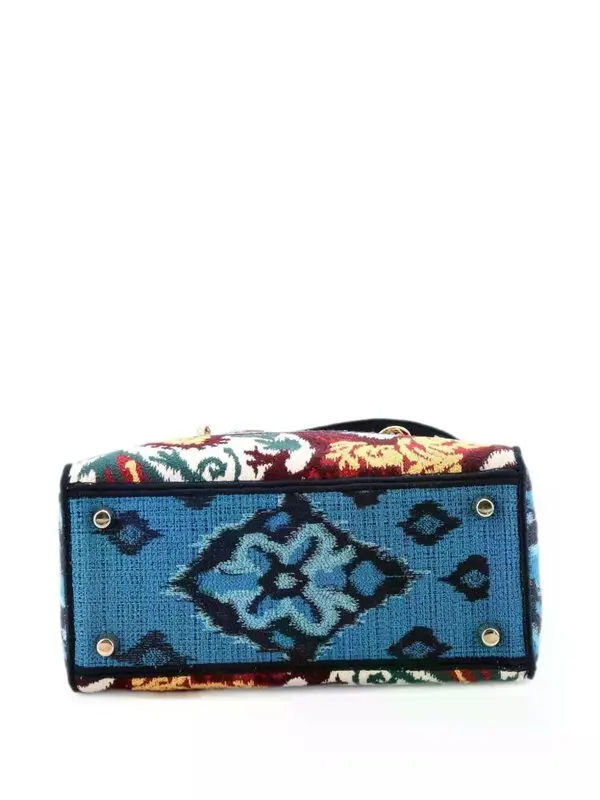 Dior Lady D-lite Bag Embroidered Canvas Medium Satchel - Multicolour