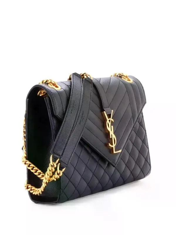 Saint Laurent Classic Monogram Envelope Satchel Mixed Matelasse Leather Medium Shoulder Bag
