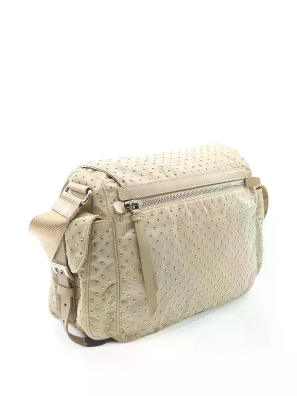 Prada 2010s Re-nylon Studded Shoulder Bag