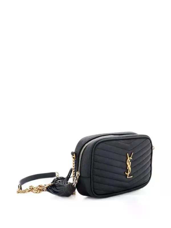 Saint Laurent Matelasse Chevron Leather Mini Camera Bag - Black