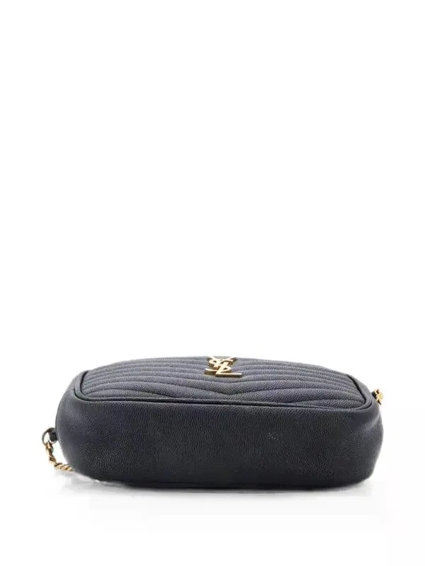 Saint Laurent Matelasse Chevron Leather Mini Camera Bag - Black
