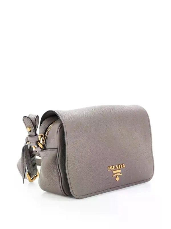 Prada Flap Zip Vitello Phenix Small Crossbody Bag