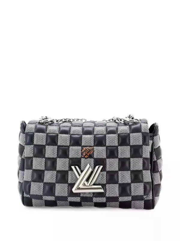 LOUIS VUITTON Twist Handbag Damier Quilted Calf Leather Bb Crossbody Bag - Black