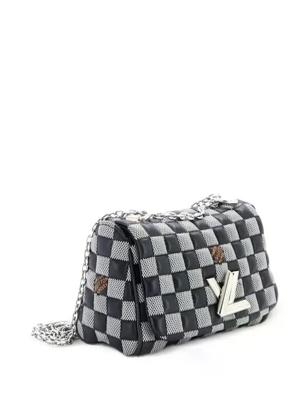 LOUIS VUITTON Twist Handbag Damier Quilted Calf Leather Bb Crossbody Bag - Black