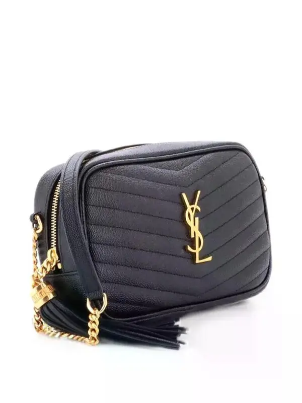 Saint Laurent Matelassé Chevron Leather Mini Camera Crossbody Bag - Black