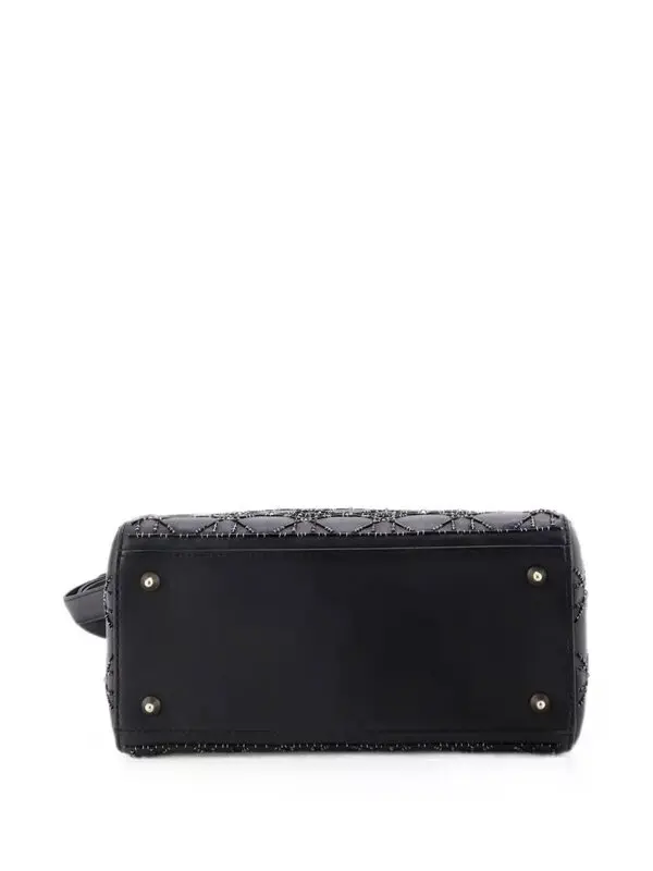 Dior Beaded Cannage Quilt Leather Satchel