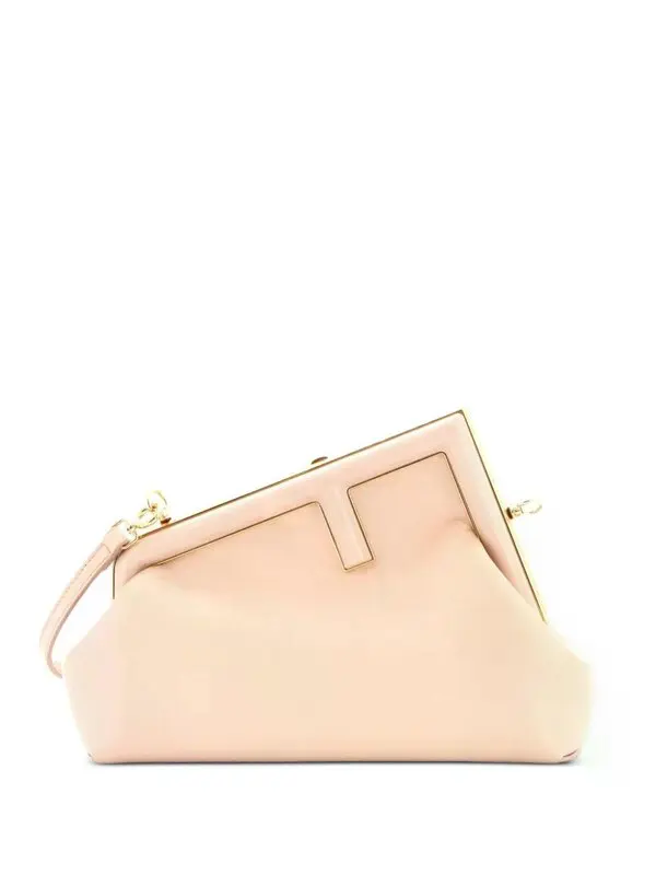 Fendi First Bag Leather Clutch - Neutrals