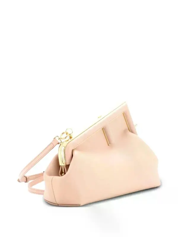 Fendi First Bag Leather Clutch - Neutrals