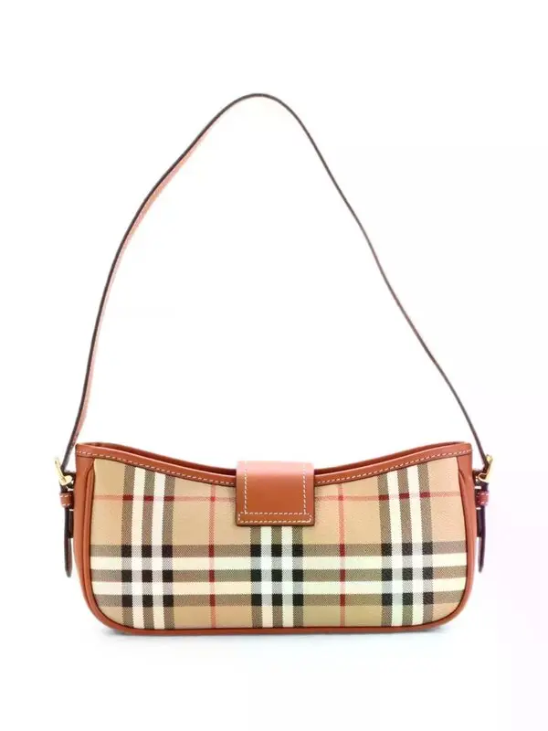 Burberry Buckle Sling Vintage Check Coated Canvas Shoulder Bag - Brown