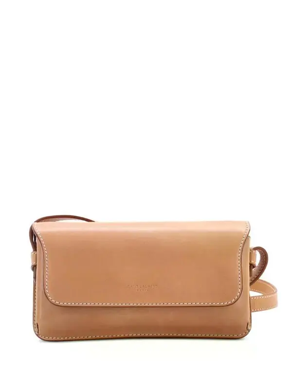Saint Laurent Leather Sunglass Case Mini Shoulder Bag - Neutrals
