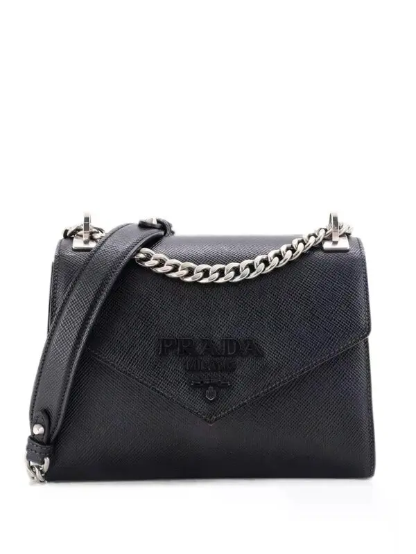Prada Monochrome Saffiano Leather Small Shoulder Bag