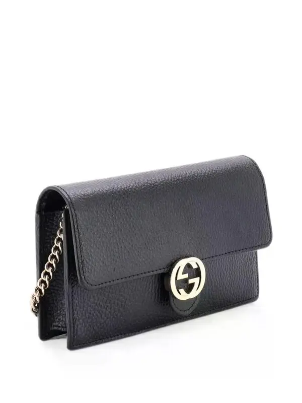 Gucci Interlocking Wallet On Chain Leather Crossbody Bag