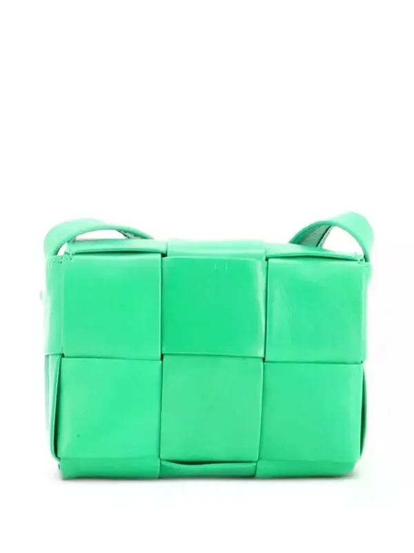 Bottega Veneta Cassette Maxi Intrecciato Leather Candy Crossbody Bag - Green