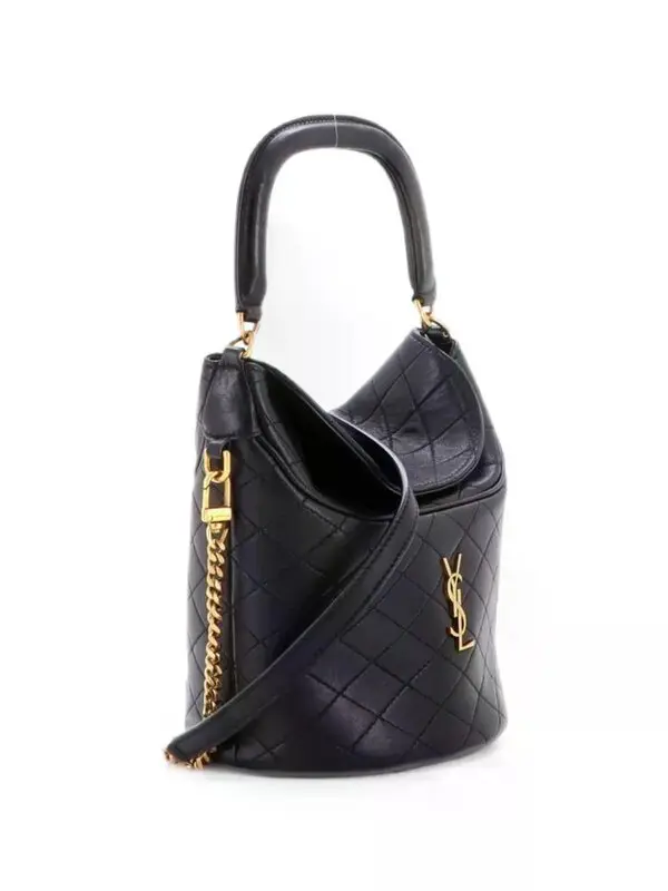 Saint Laurent Gaby Chain Quilted Leather Mini Bucket Bag
