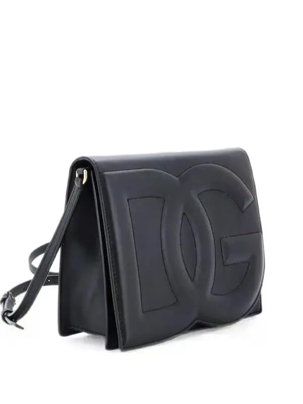 Dolce & Gabbana Dg Logo Leather Shoulder Bag - Black