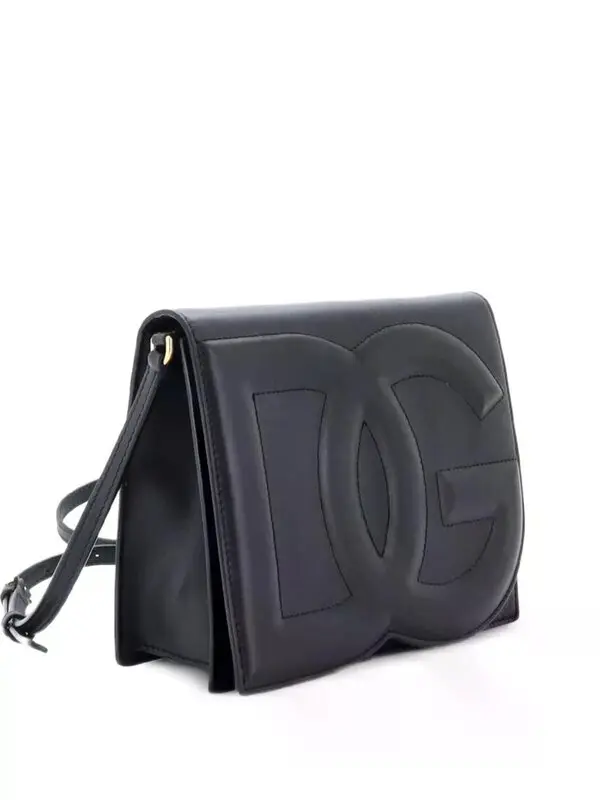Dolce & Gabbana Dg Logo Flap Leather Small Crossbody Bag - Black