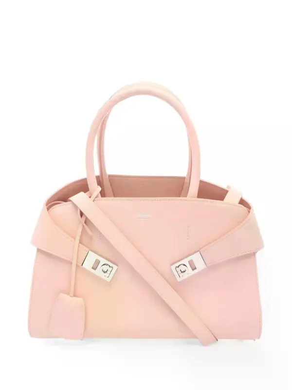 FERRAGAMO 2010s Small Hug Leather Tote Bag - Pink