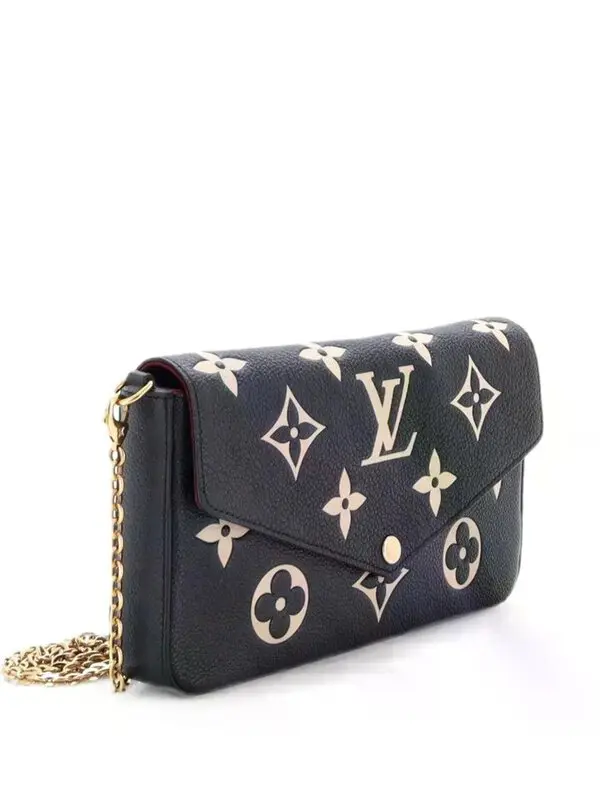 LOUIS VUITTON Felicie Pochette Monogram Empreinte Giant Crossbody Bag - Black