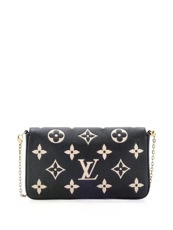 LOUIS VUITTON Felicie Pochette Monogram Empreinte Giant Crossbody Bag - Black