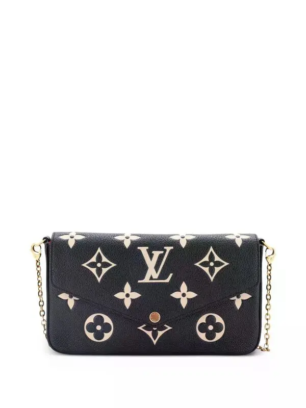 LOUIS VUITTON Felicie Pochette Bicolor Monogram Empreinte Giant Crossbody Bag - Black