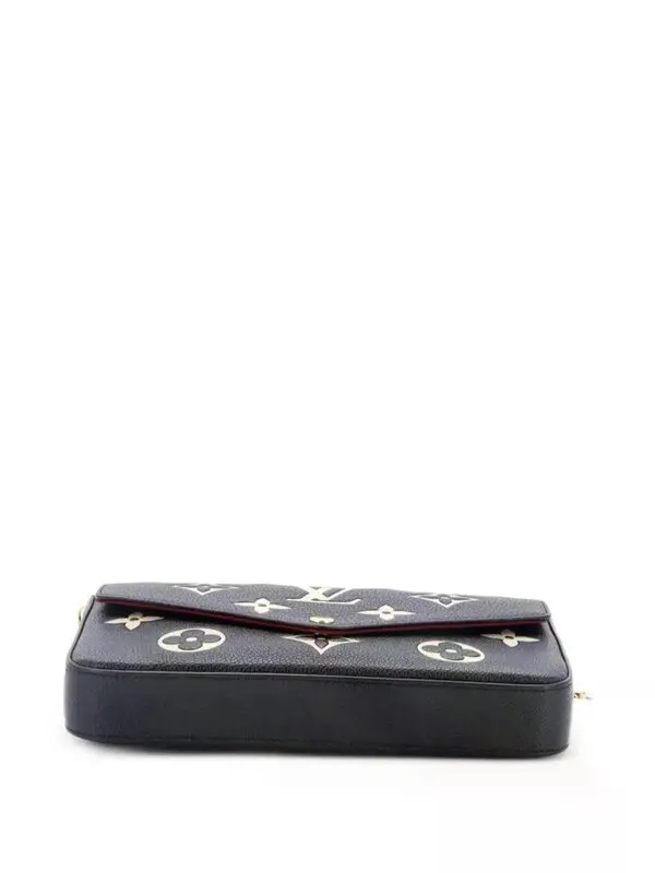 LOUIS VUITTON Felicie Pochette Bicolor Monogram Empreinte Giant Crossbody Bag - Black