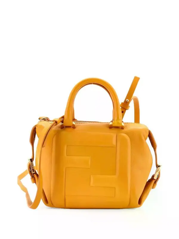 Fendi Ff Cube Bag Nappa Leather Mini Crossbody Bag - Yellow