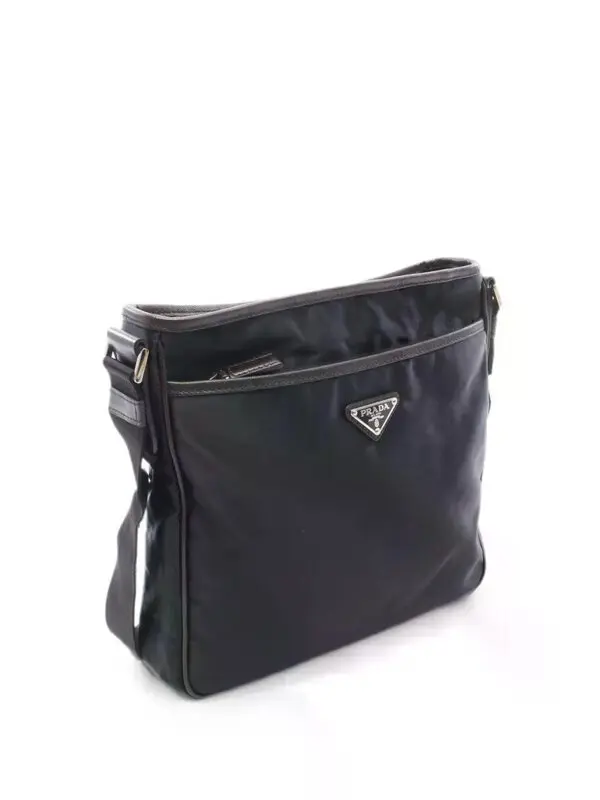 Prada Enamel Triangle Logo Shoulder Bag