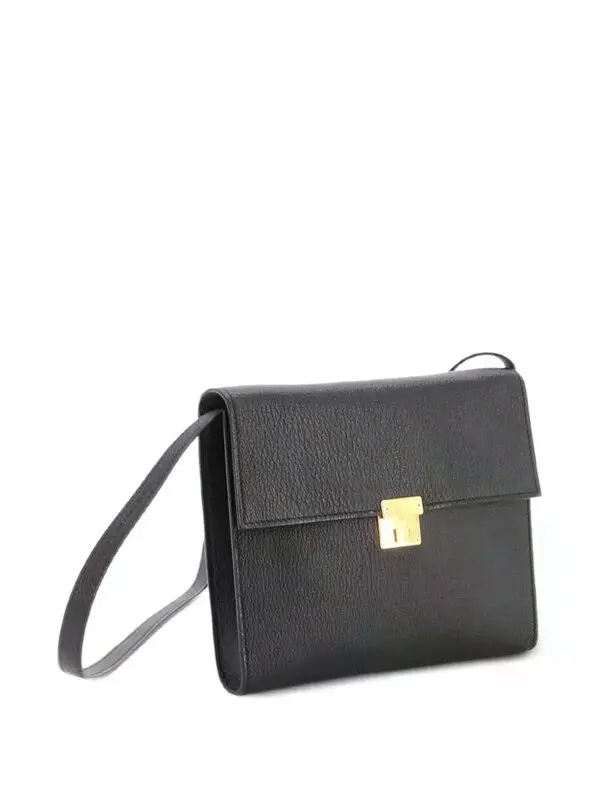 Hermès Clic Wallet On Strap Chevre Mysore Shoulder Bag - Black