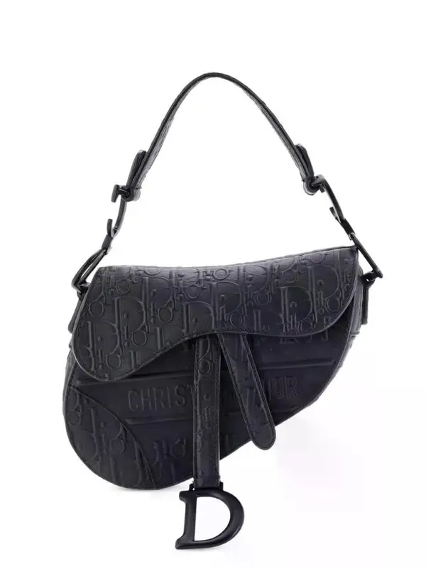 Dior Saddle Handbag Oblique Embossed Calfskin Mini Shoulder Bag