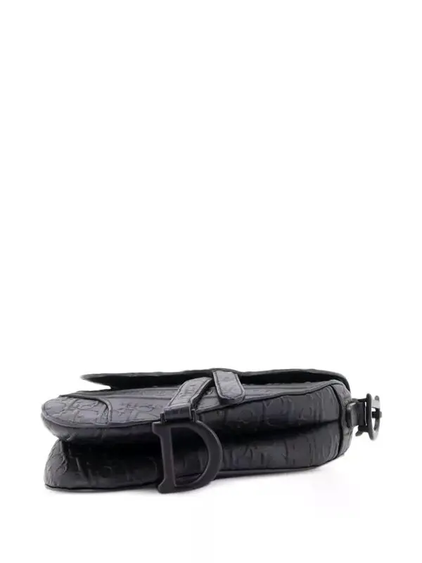 Dior Saddle Handbag Oblique Embossed Calfskin Mini Shoulder Bag
