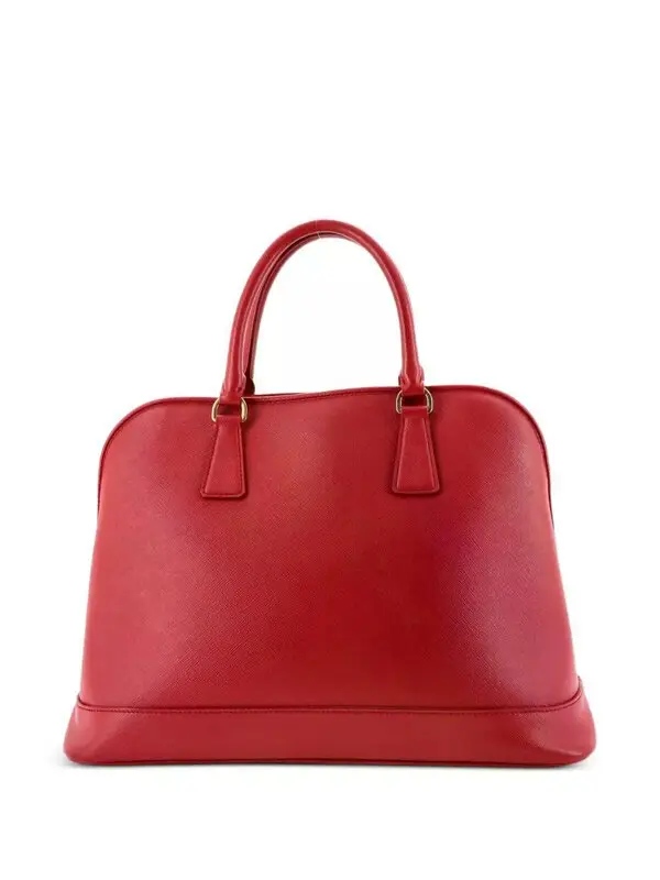 Prada Open Promenade Saffiano Leather Tote Bag - Red