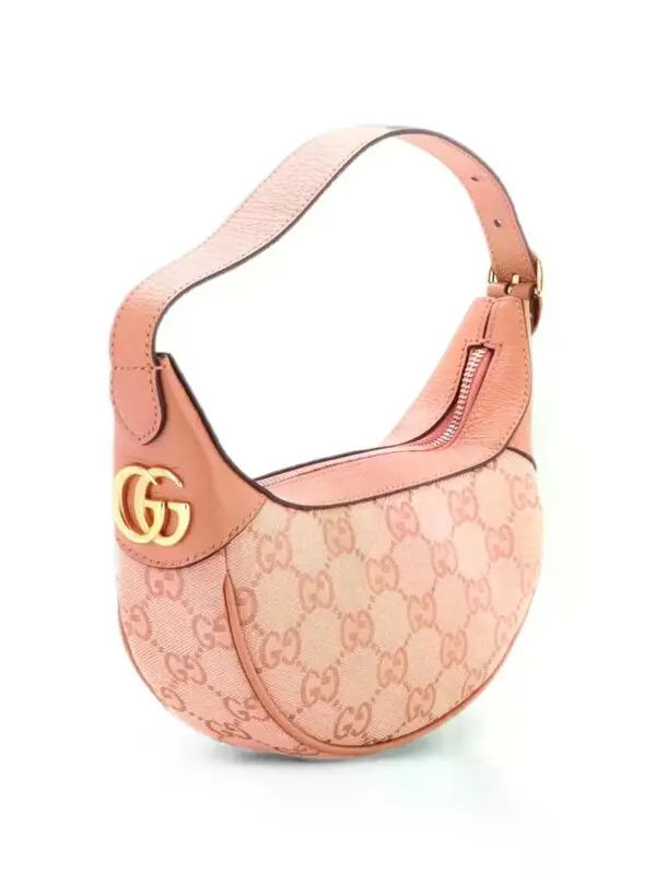 Gucci Ophidia Half Moon Bag Gg Canvas With Leather Mini Hobo Bag