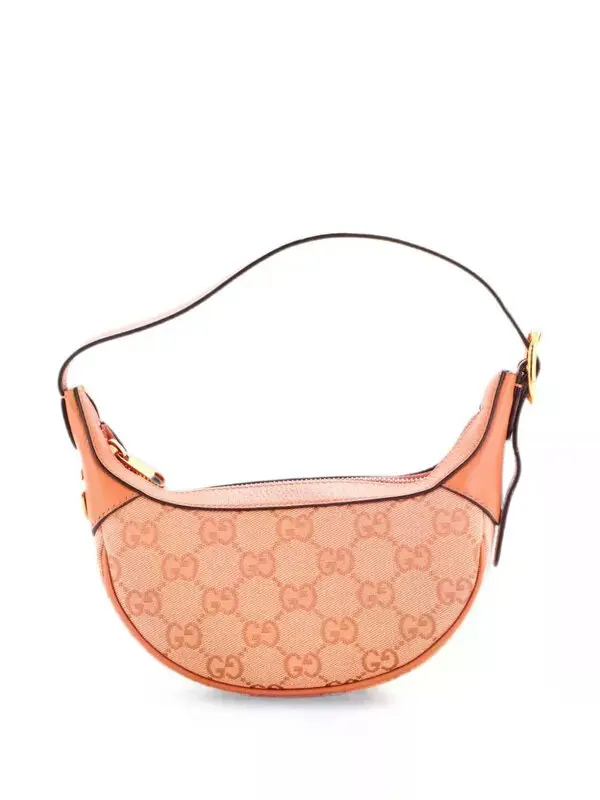 Gucci Ophidia Half Moon Bag Gg Canvas With Leather Mini Hobo Bag