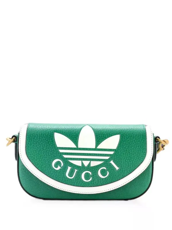Gucci X Adidas Flap Leather Mini Shoulder Bag - Green