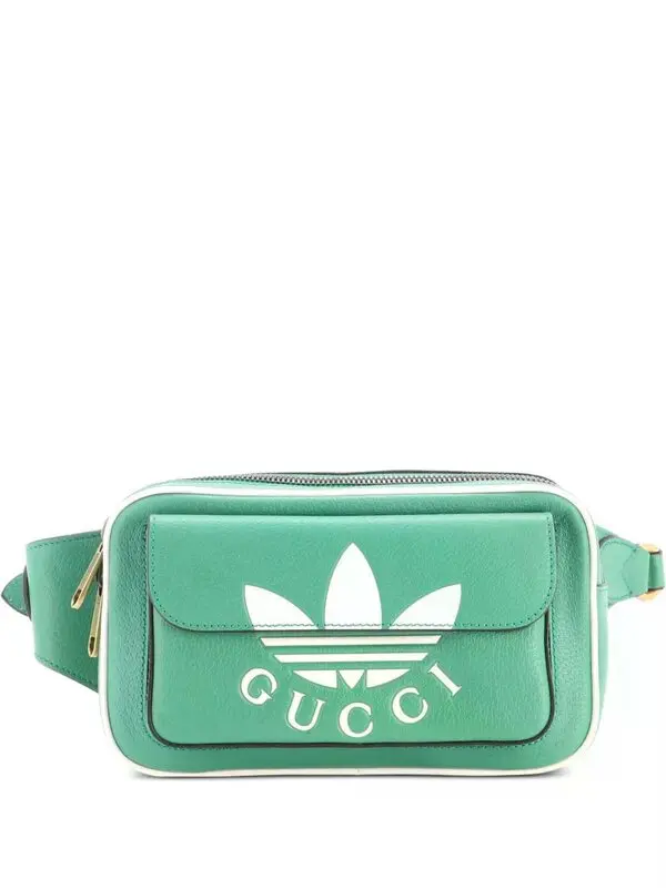 Gucci X Adidas Zip Leather Belt Bag - Green
