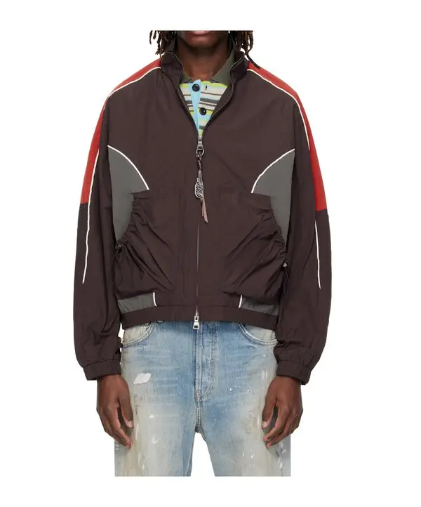Andersson Bell Color-blocked Zip-up Jacket - Red/brown