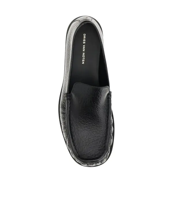 Dries Van Noten Round Toe Loafers With Pleated Front