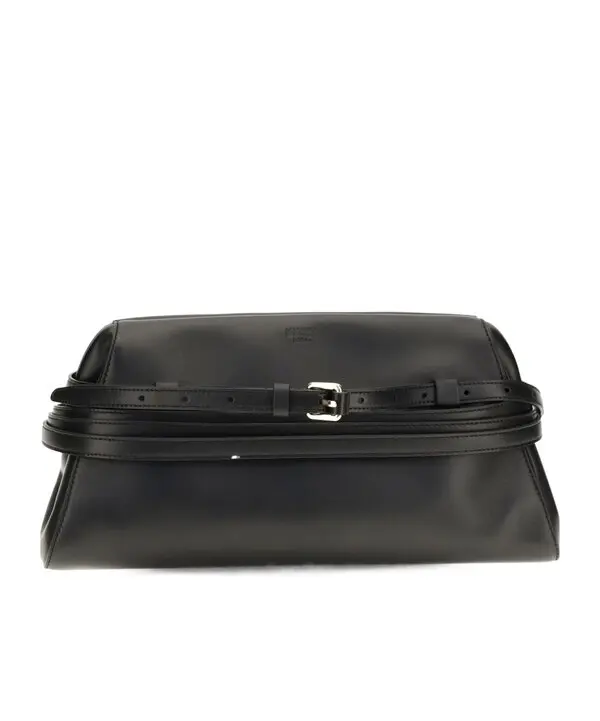 Moschino Buckle-detail Leather Clutch Bag - No