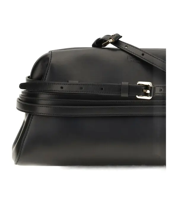 Moschino Buckle-detail Leather Clutch Bag