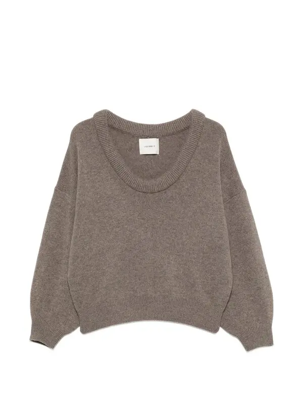 LISA YANG Cashmere Off-shoulder Sweater - Marrone