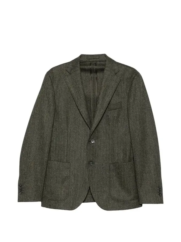 LUIGI BIANCHI Herringbone Blazer - Green