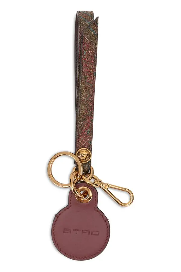 Etro Paisley Mini Keychain With Golden Ring