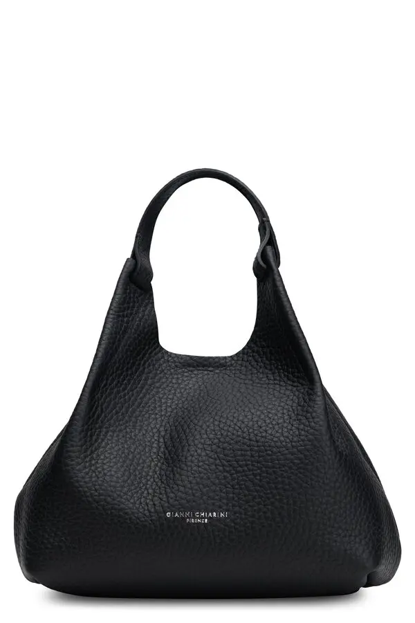 GIANNI CHIARINI Soft Hobo Handbag In Calfskin - Black