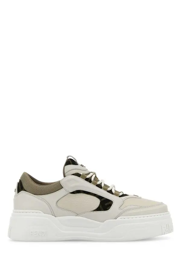 Fendi Force Leather Sneakers - White