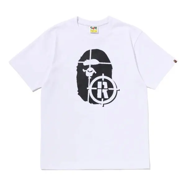A BATHING APE Hunting Ape Head T-shirt 'white