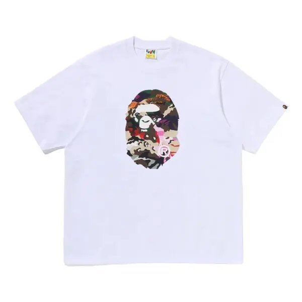 A BATHING APE Hybrid Camo Ape Head Relaxed Fit T-shirt - White