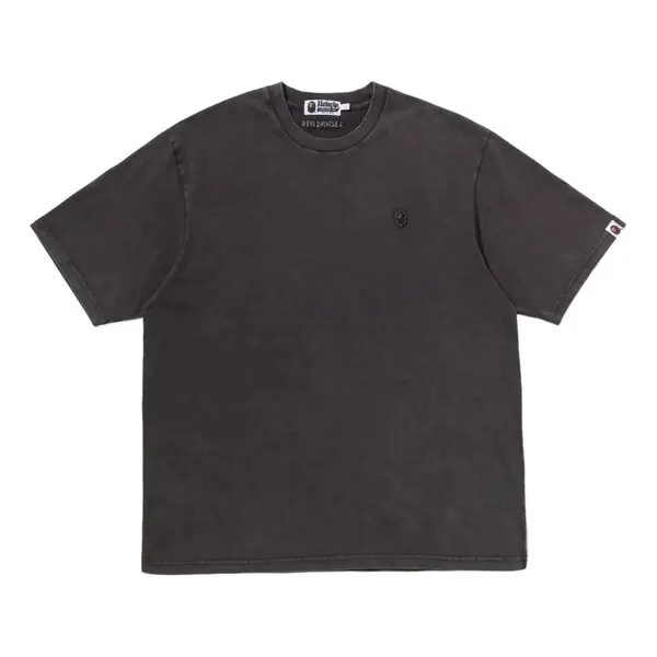 A BATHING APE Garment Dyed One Point Relaxed Fit T-shirt - Black
