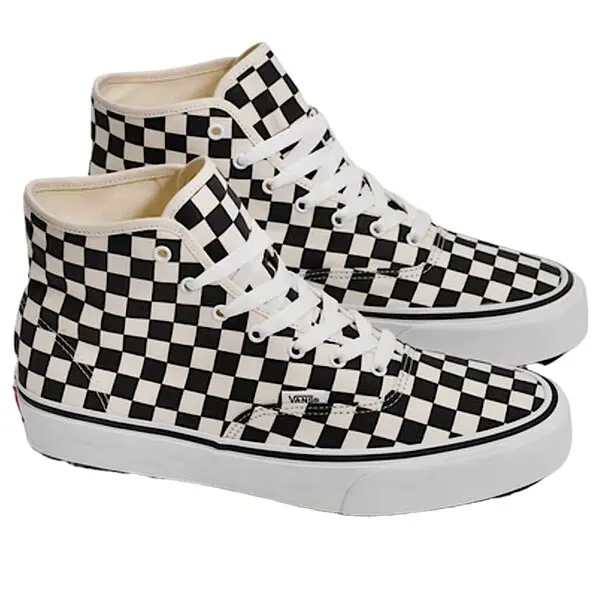 VANS Authentic Hi 2.0 Checkerboard Lace Up High Top Sneakers - Black/white