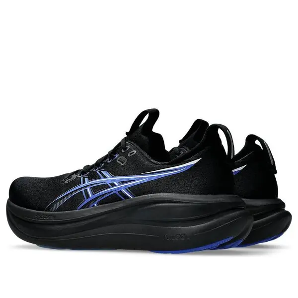 Asics Gel-nimbus 28 Athletic Sneakers - Black/neon Blue